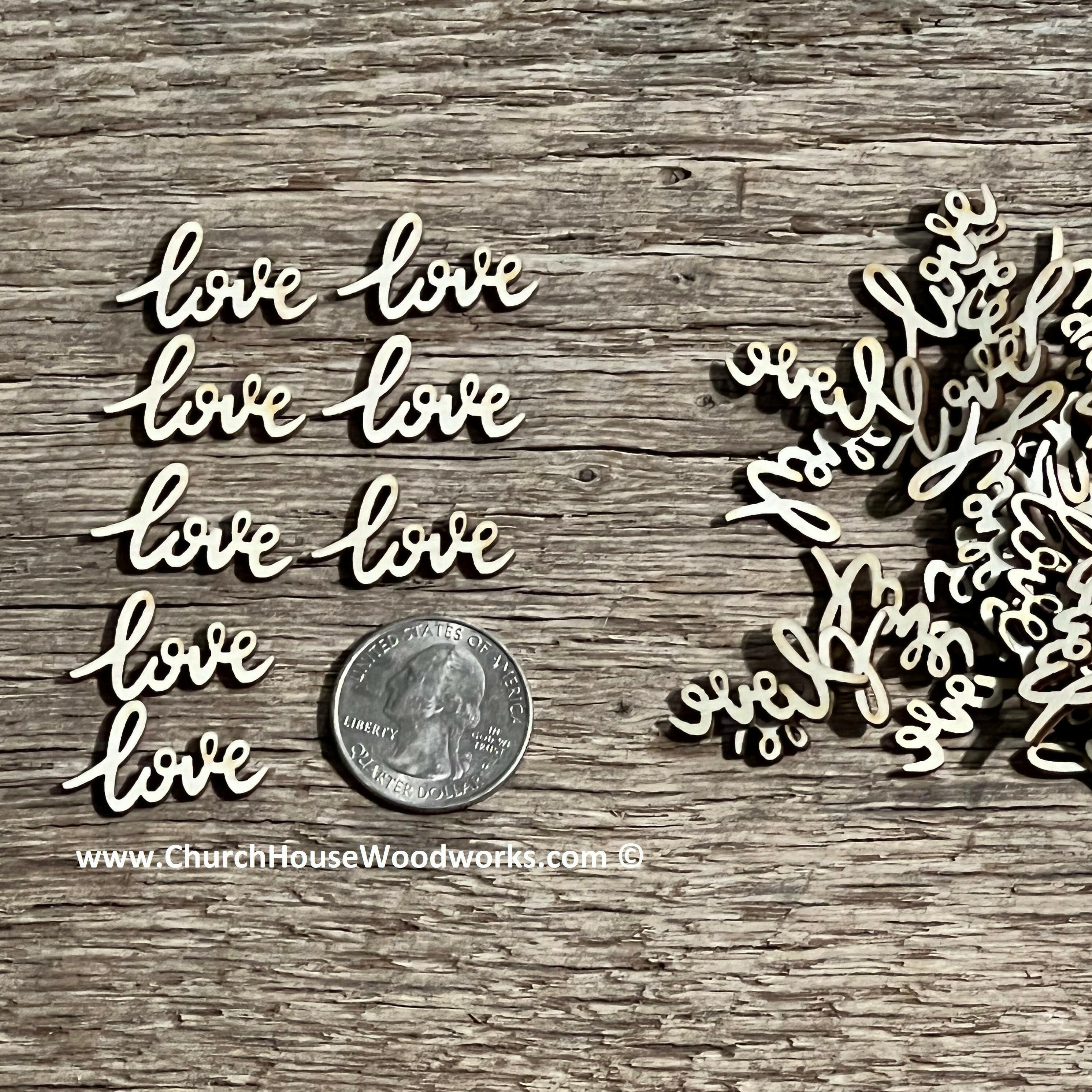 1 inch Cursive "love" - 50 ct – Church House Woodworks