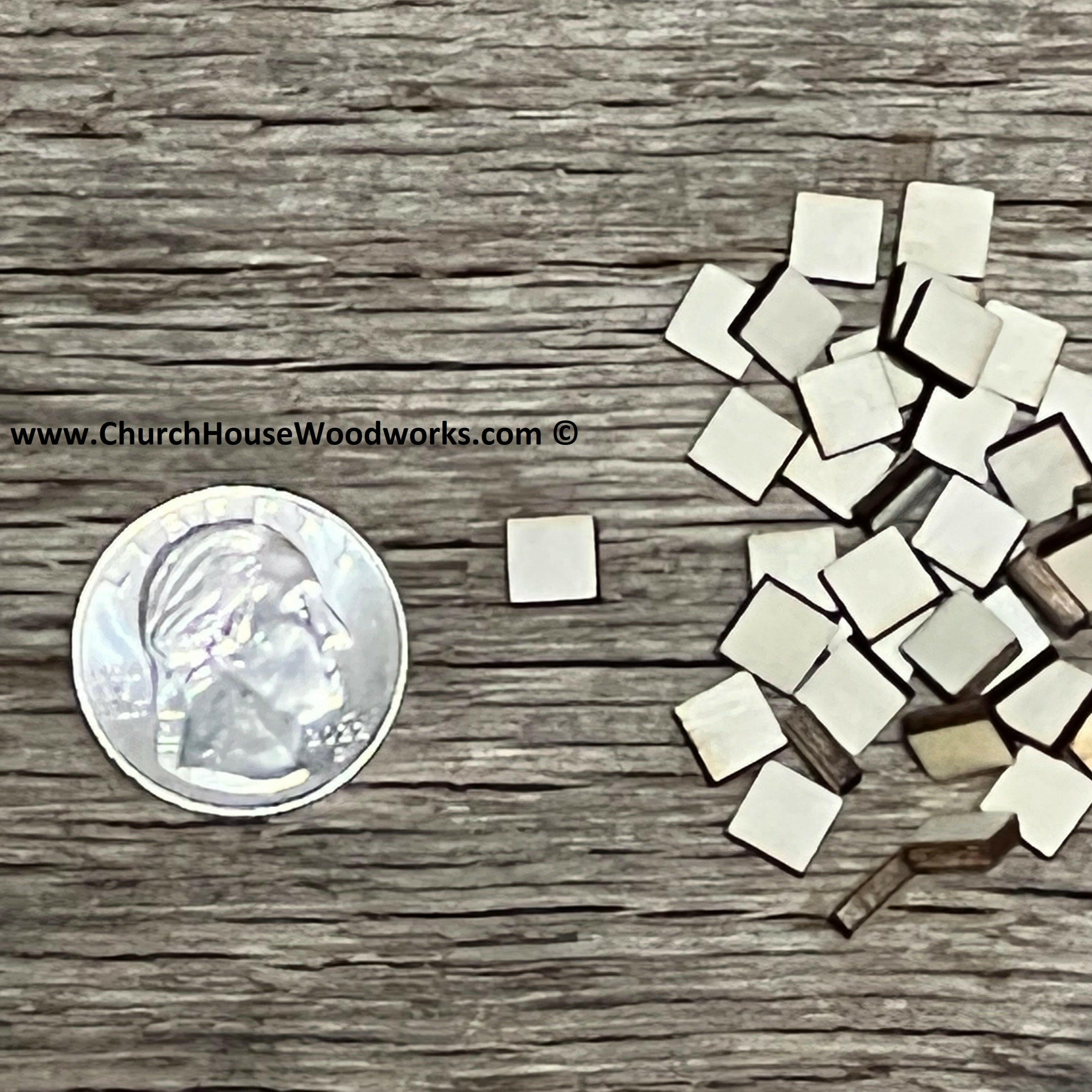 50 Small Wood Square 1/4 inch – Church House Woodworks