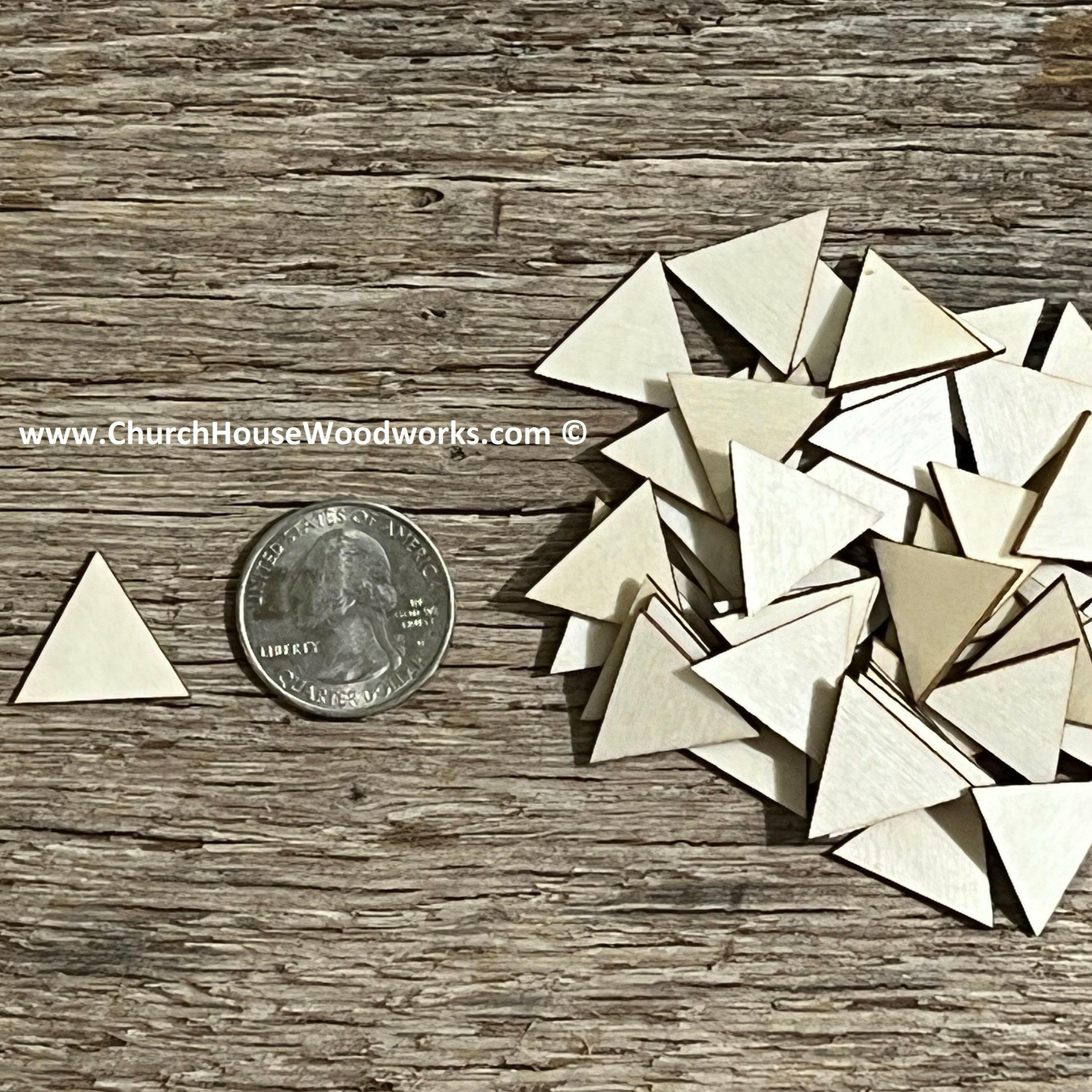 50 Small Wood Triangle 3/4 inch – Church House Woodworks