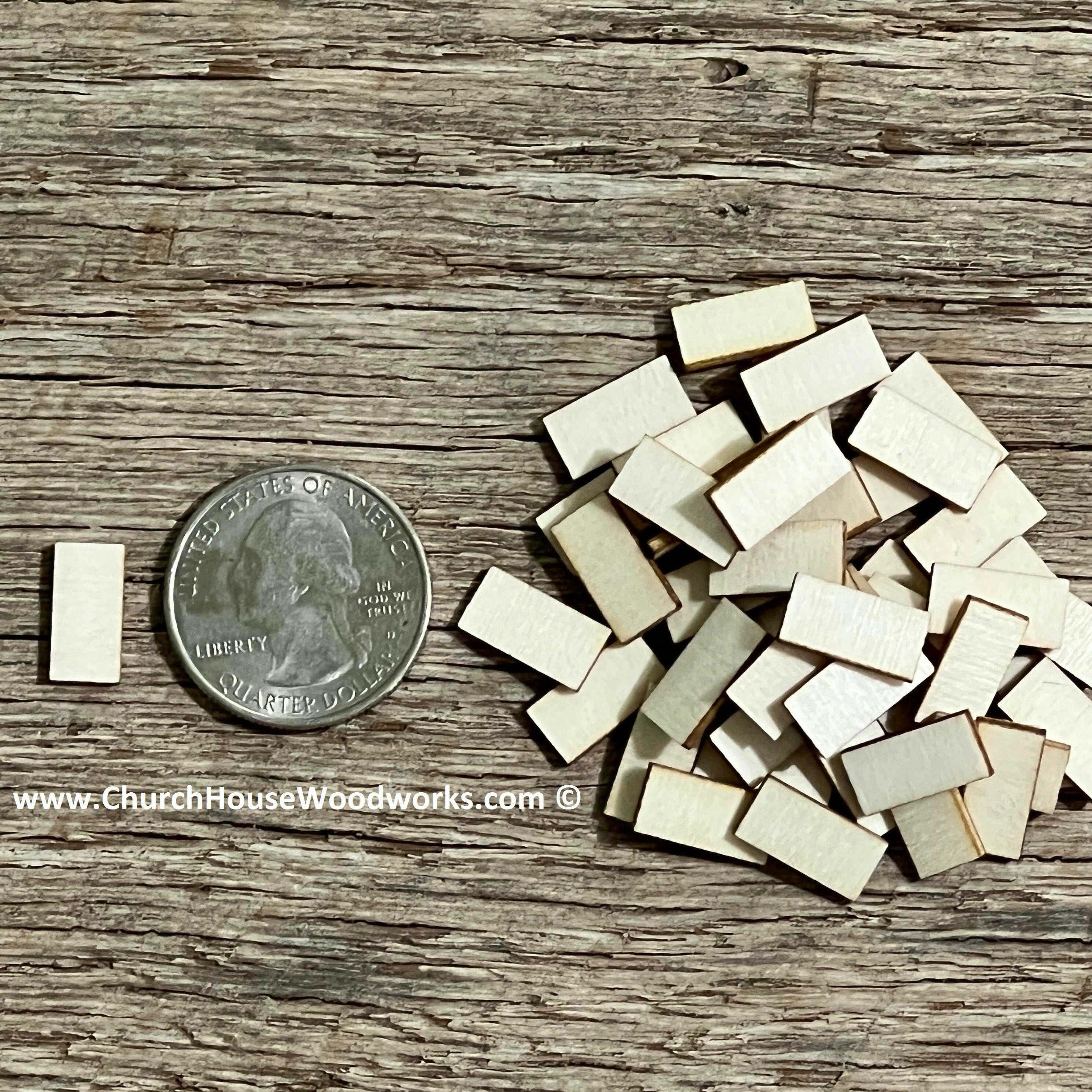 50 Tiny Wood Rectangles - 1/4" x 1/2" – Church House Woodworks