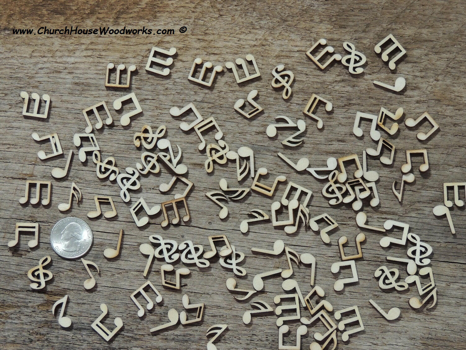 100 qty WOOD MUSIC NOTES - 1/2 INCH – Church House Woodworks