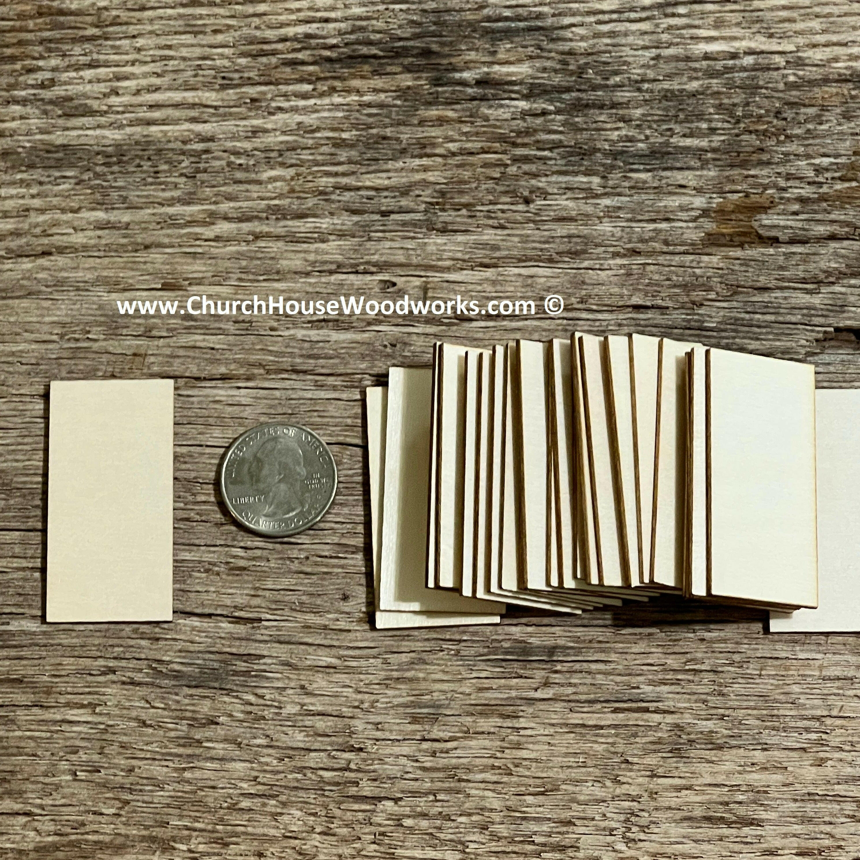25 Small Wood Rectangles - 1" x 2" – Church House Woodworks