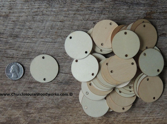 Wood Circle Tags (50 qty) 1-1/2 inch – Church House Woodworks