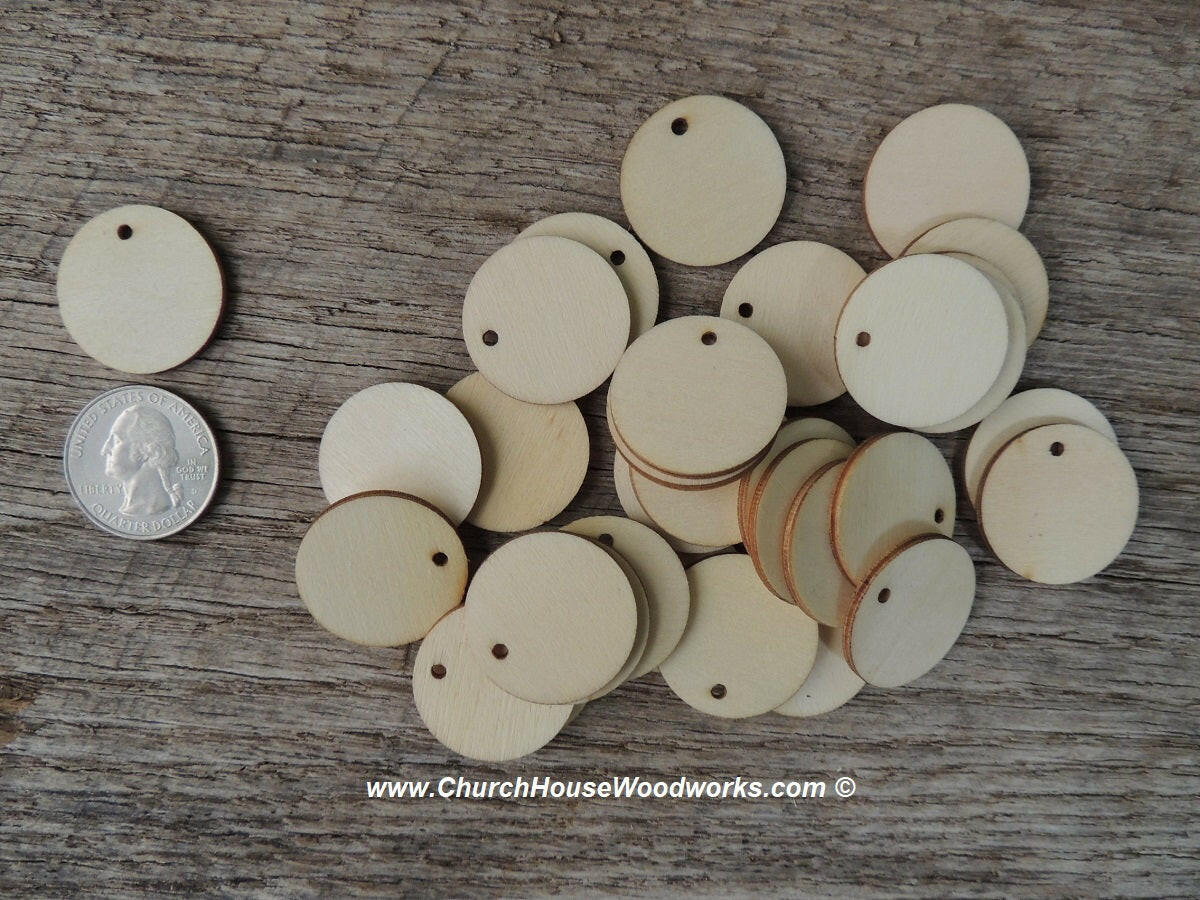 Wood Circle TAGS 50 QTY -1 inch – Church House Woodworks