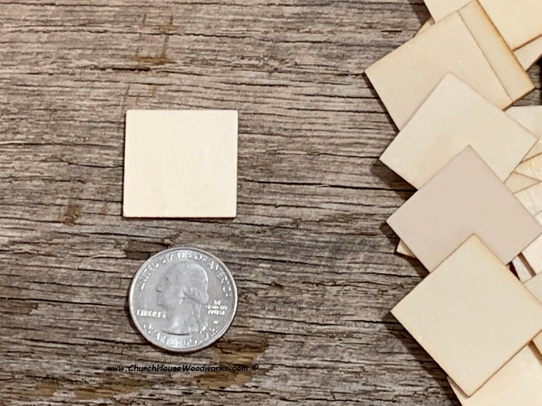 50 Small Wood Square 1 inch – Church House Woodworks
