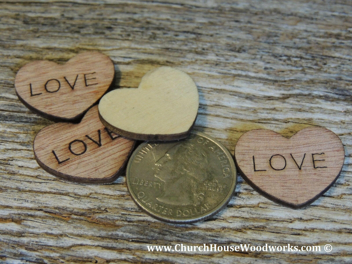 LOVE Wood Hearts - 100 ct - 1 inch – Church House Woodworks
