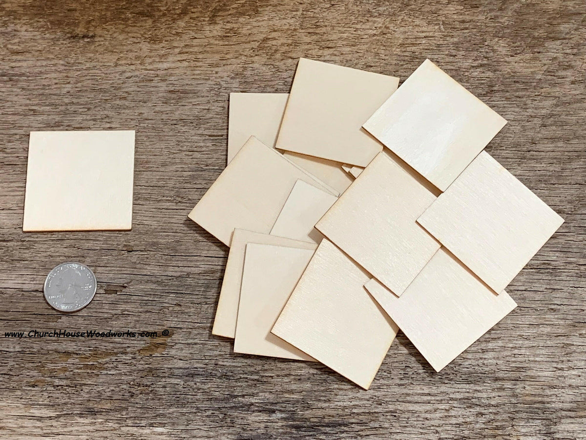 25 Small Wood Square 2 inch – Church House Woodworks