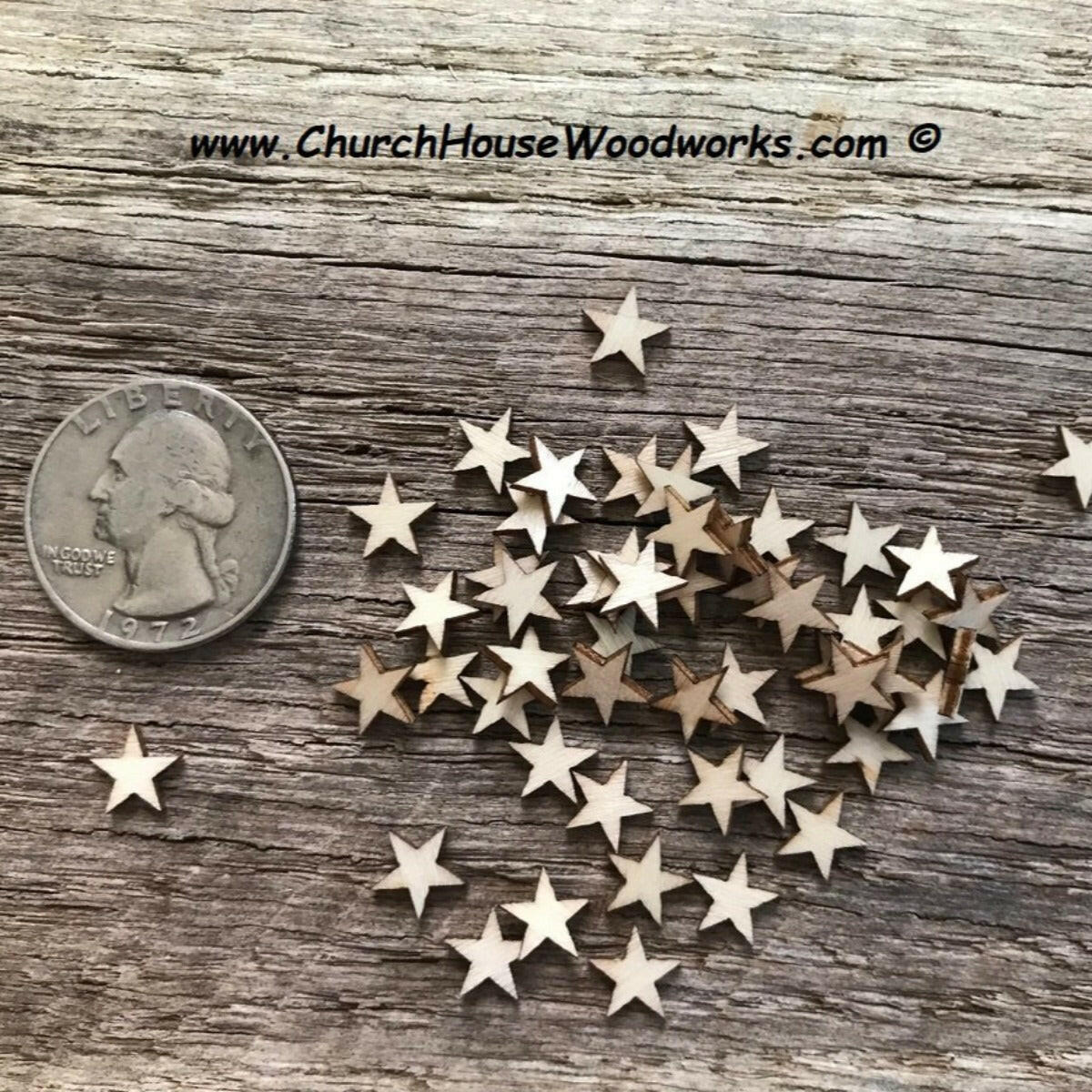 50 Tiny 5/16 inch Wood Stars- DIY, Flag Crafts, Wooden Flag Making