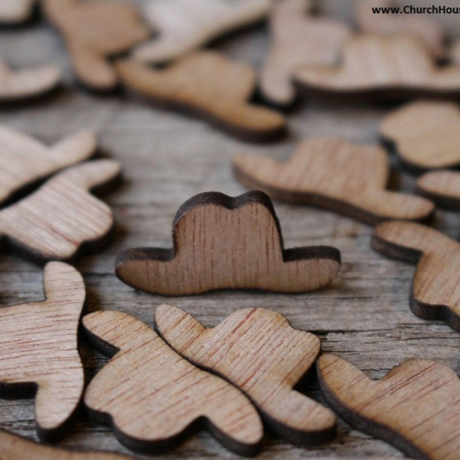 Cowboy Wedding Decor Small Wooden Cowboy Hats Confetti Table Decorations