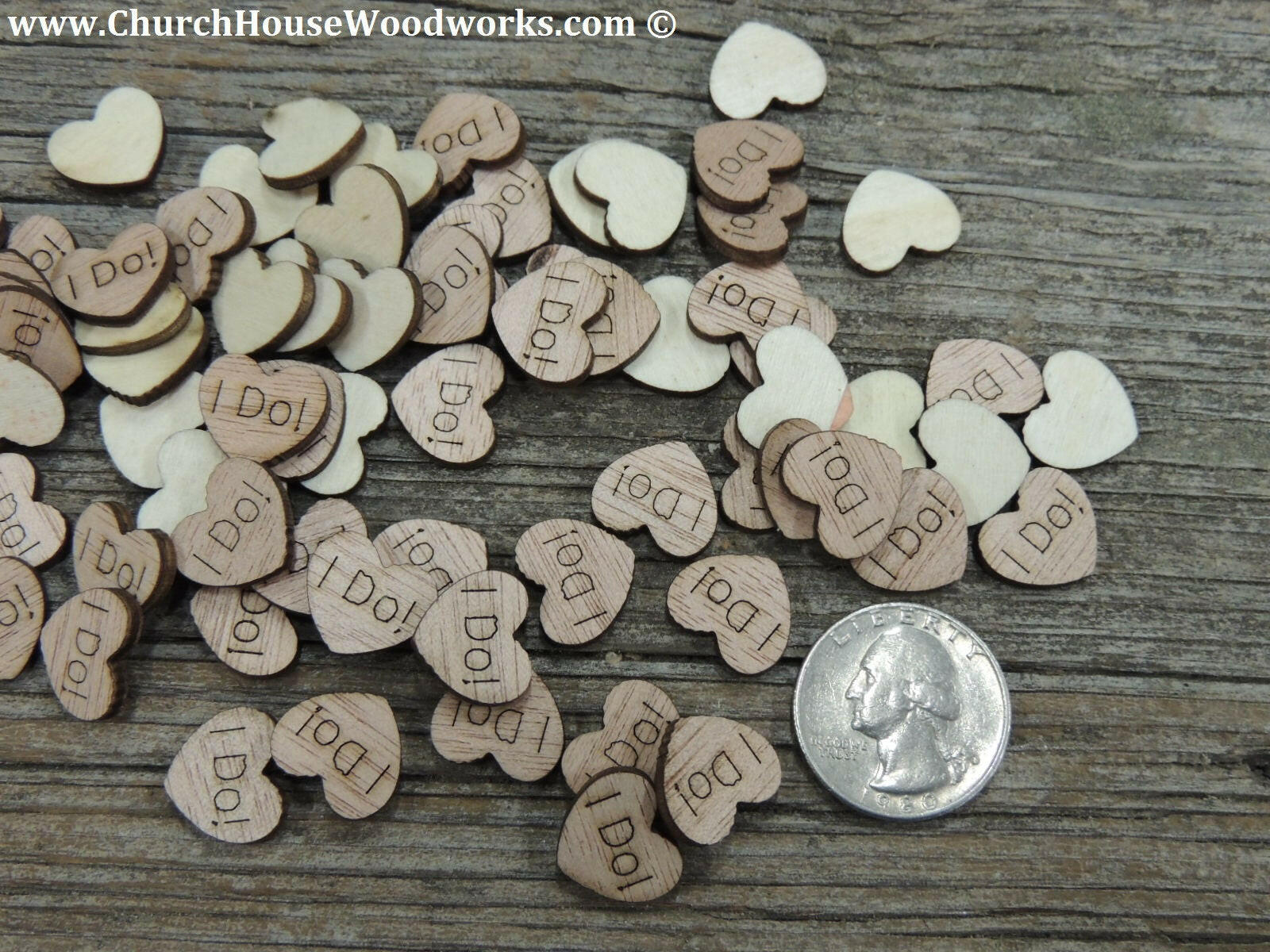 I Do! Wood Hearts - 100 ct - 1/2 inch – Church House Woodworks