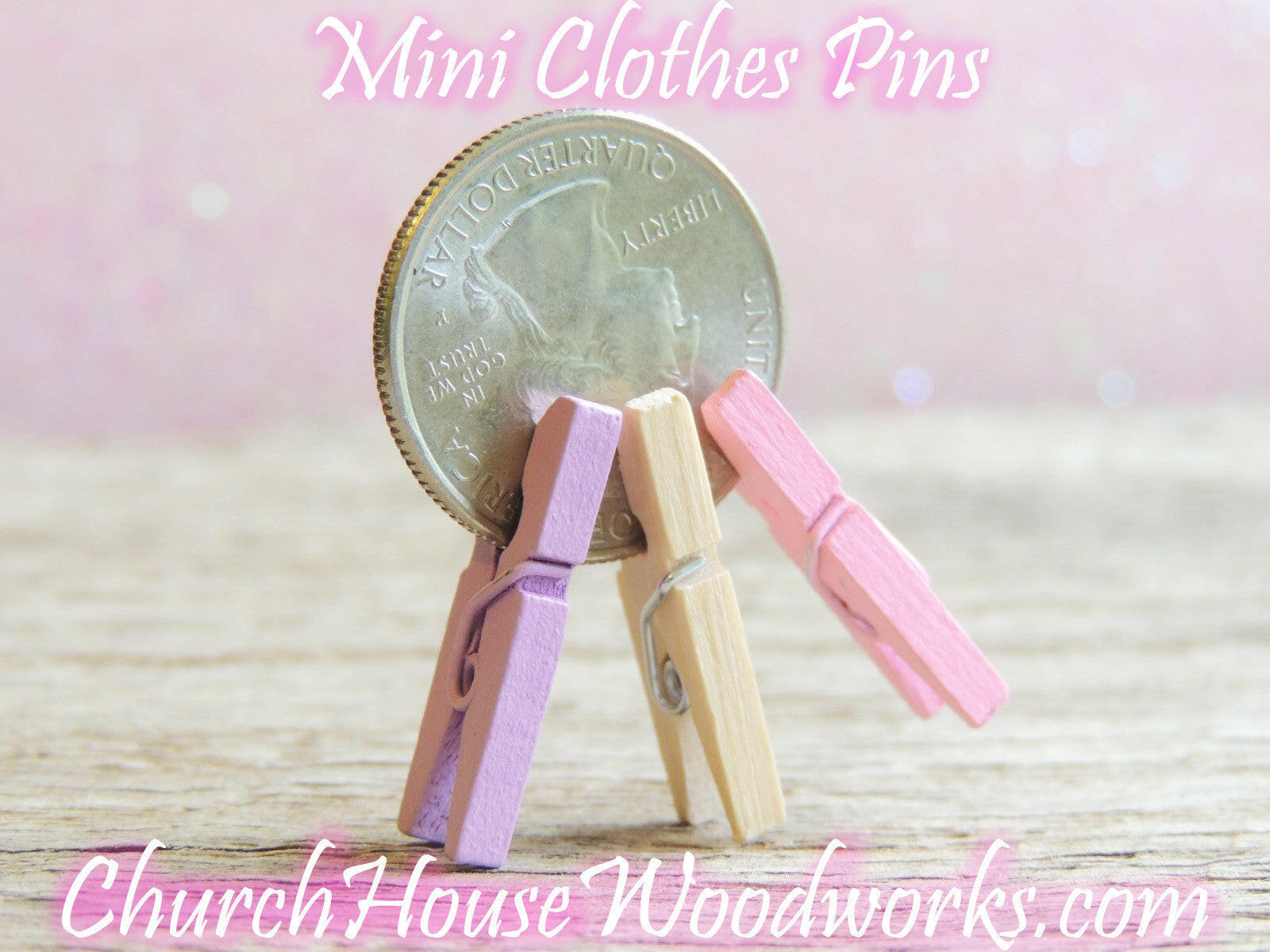 Pack of 100 Mini Silver Clothespins