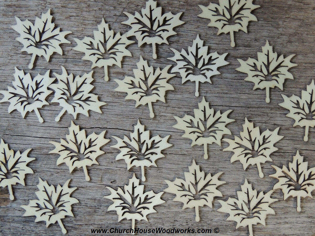 Wood Maple Leaves - 25 ct - 1-1/2 inch – Church House Woodworks
