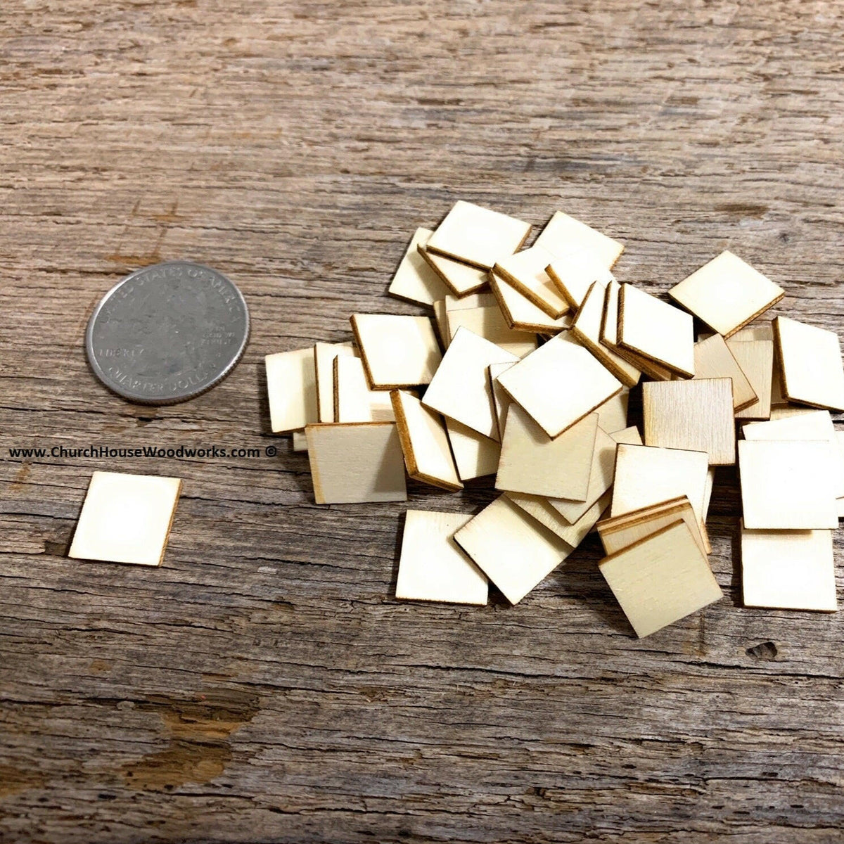 50 Small Wood Square 1/2 inch – Church House Woodworks
